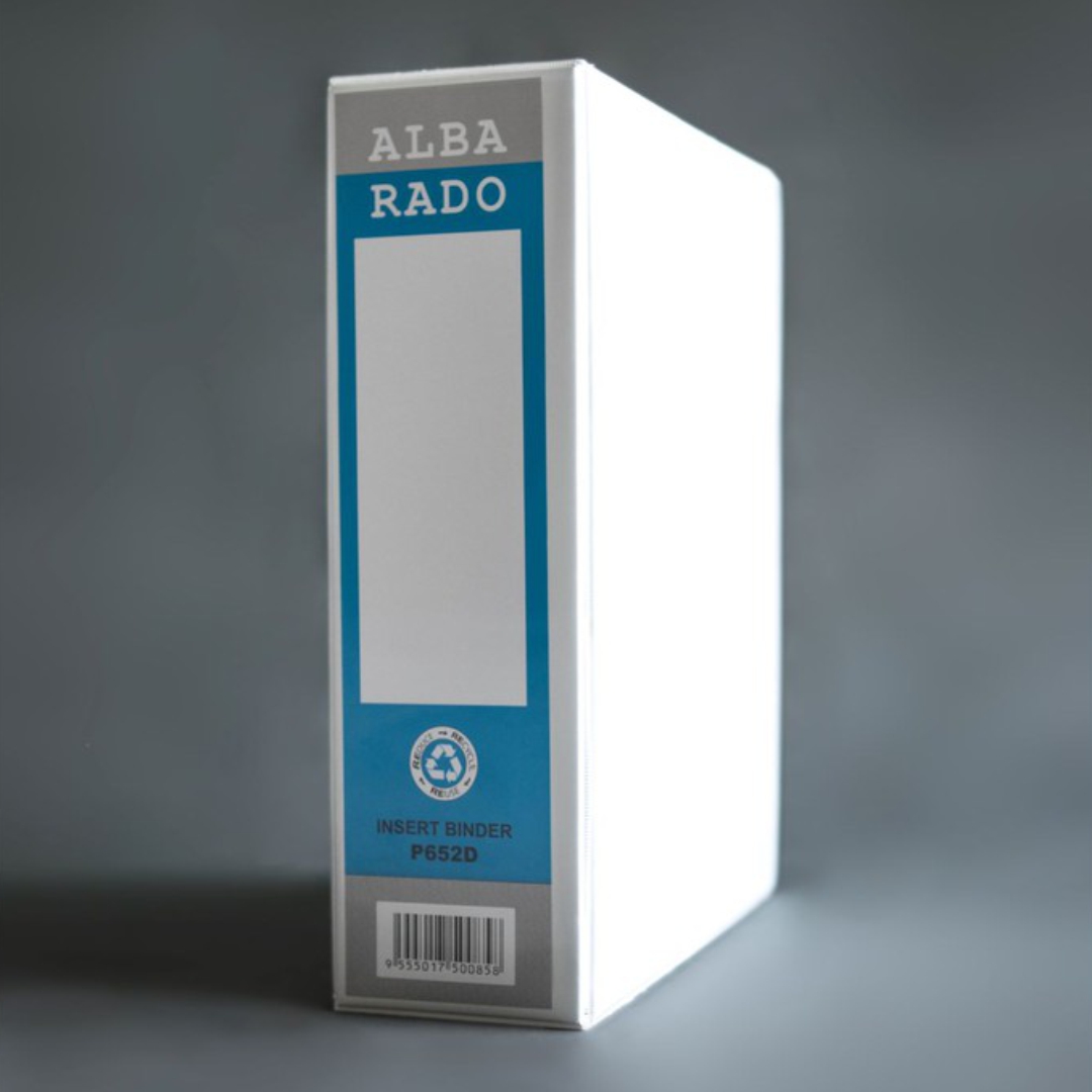 ALBA RADO 2D RING BINDER PP PRESENTATION FILE 80MM - WHITE - Officenmore